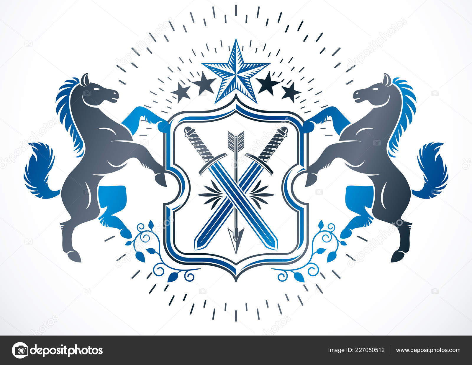 Old Style Heraldry Heraldic Emblem Vector Illustration Composed Using ...