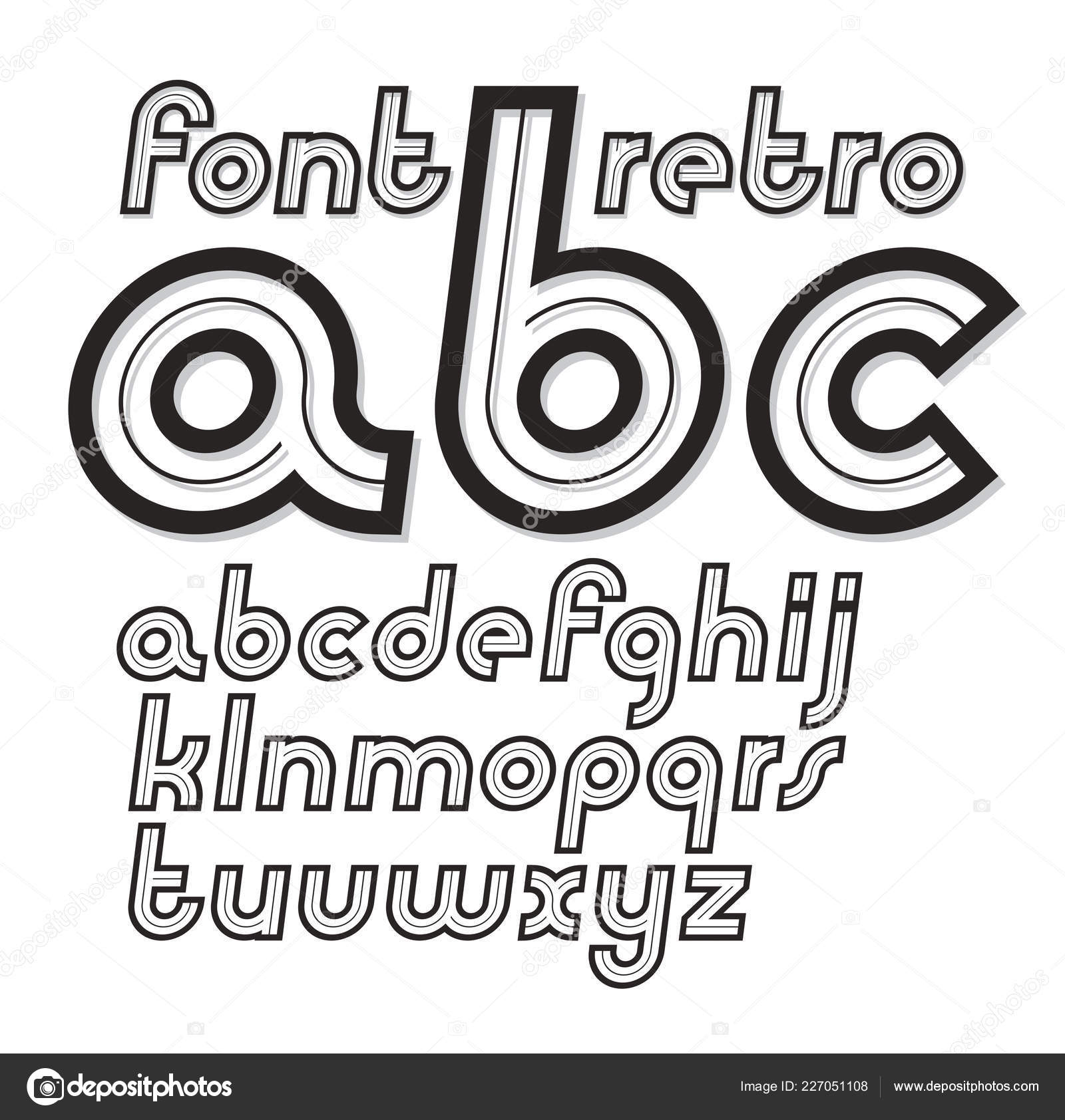 Set Vector Cursive Retro Lower Case English Alphabet Letter Use Stock ...