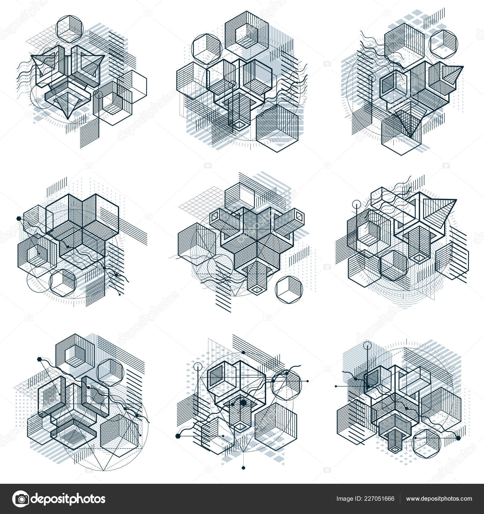 Lines Shapes Abstract Vector Isometric Backgrounds Layouts Cubes ...