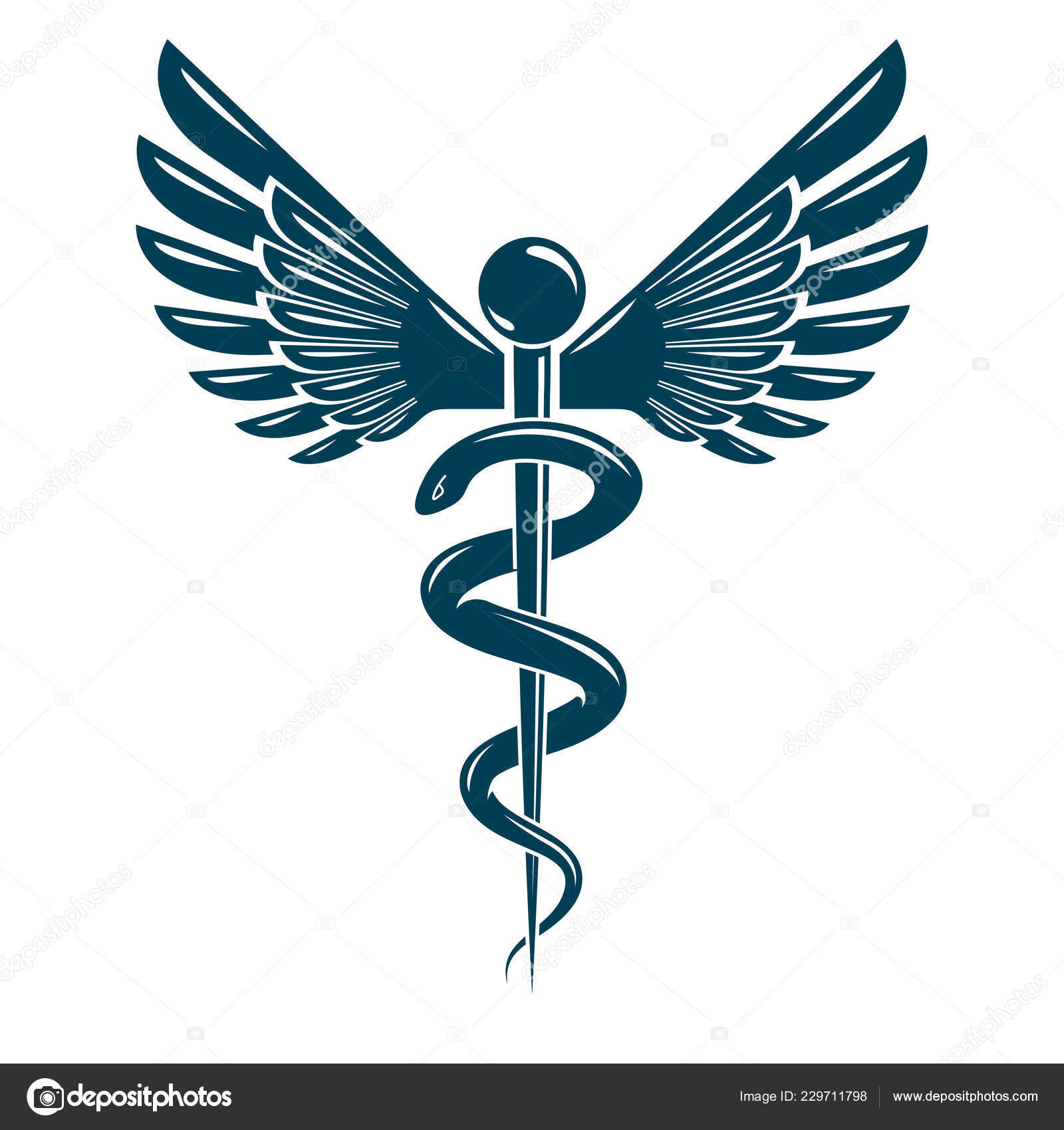 Caduceus Medical Symbol Vector