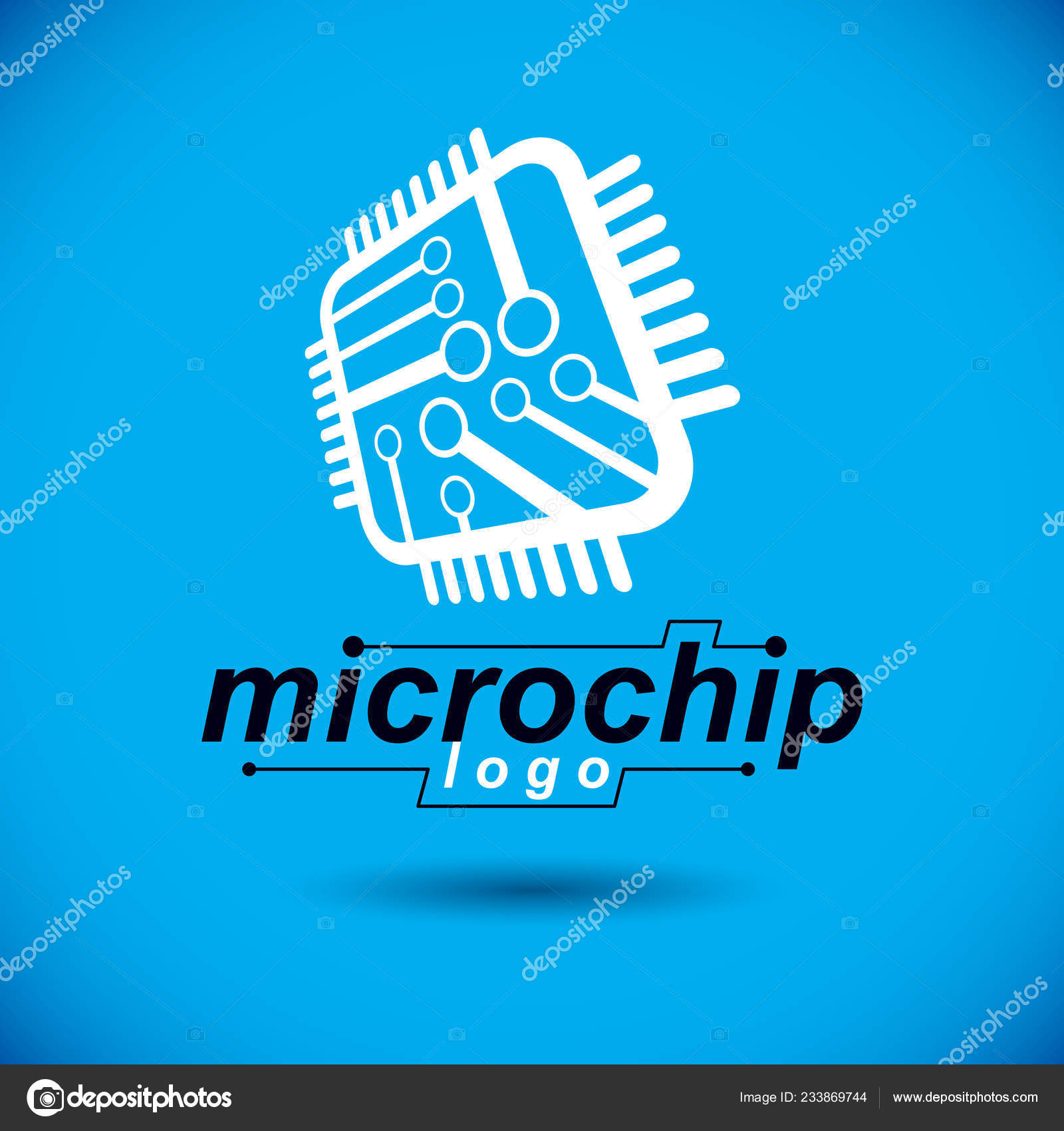 Vector Microchip Design Information Communication Technology Element ...
