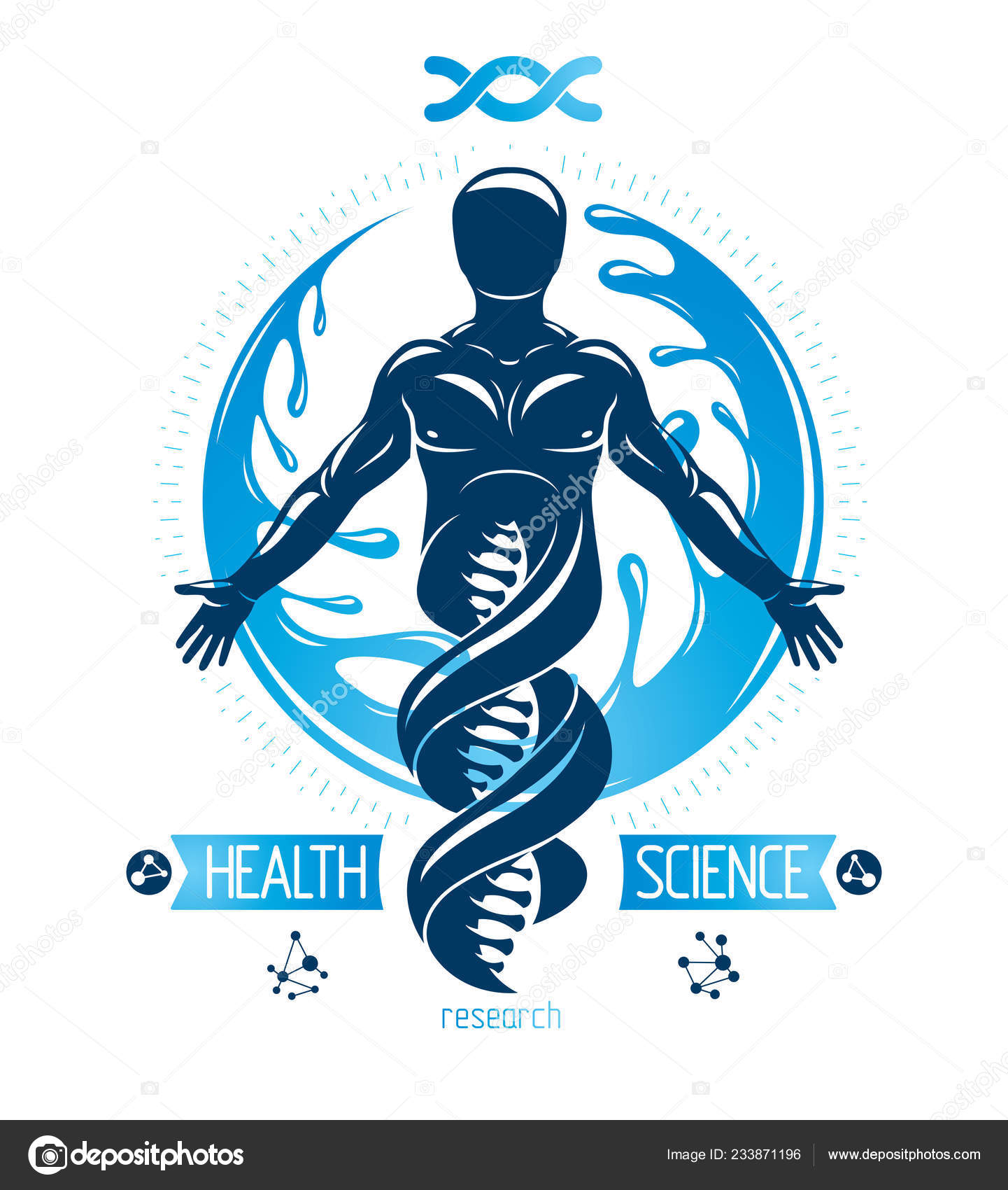 Vector Graphic Illustration Strong Male Created Scientific Model Human ...