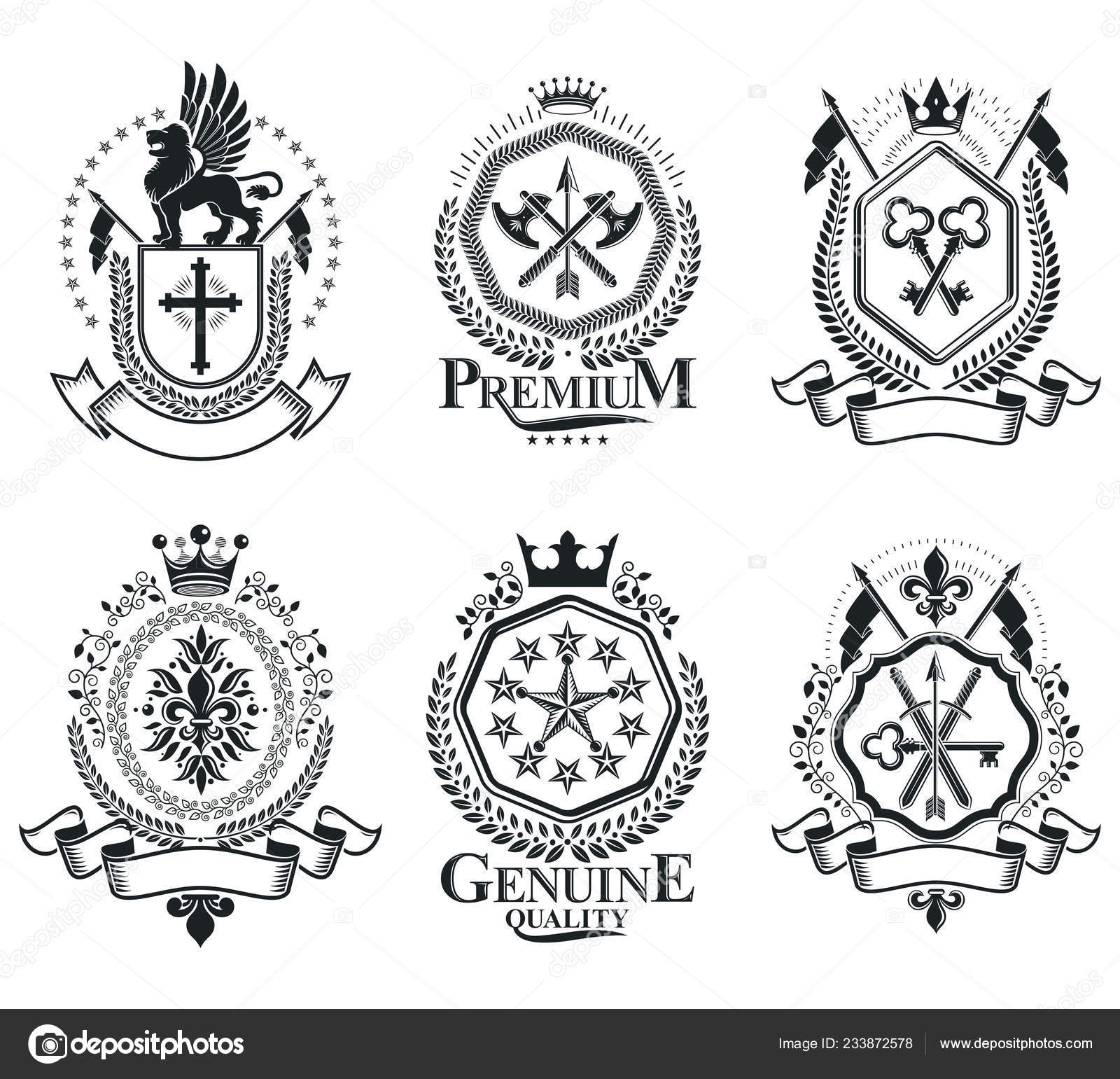 Luxury Heraldic Vectors Emblem Templates Stock Vector by ©Ostapius ...