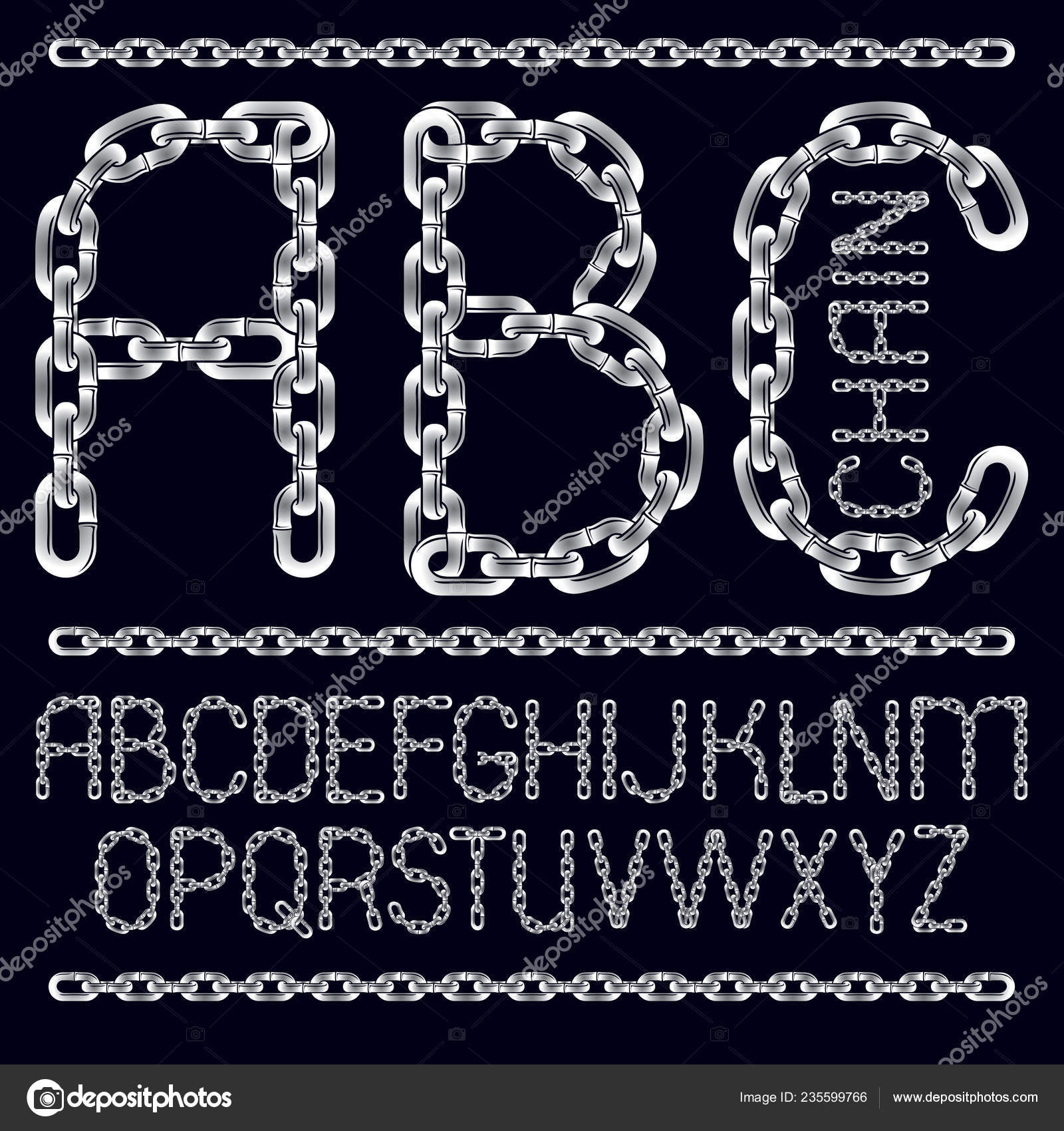 Letras Alfabeto Inglês Vetorial Coleção Abc Capital Decorative Font ...