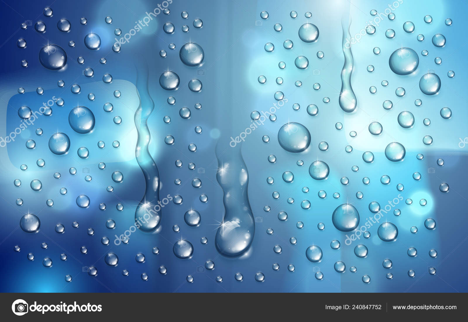 Water Rain Drops Condensation Blurred Background Stock Vector by ...