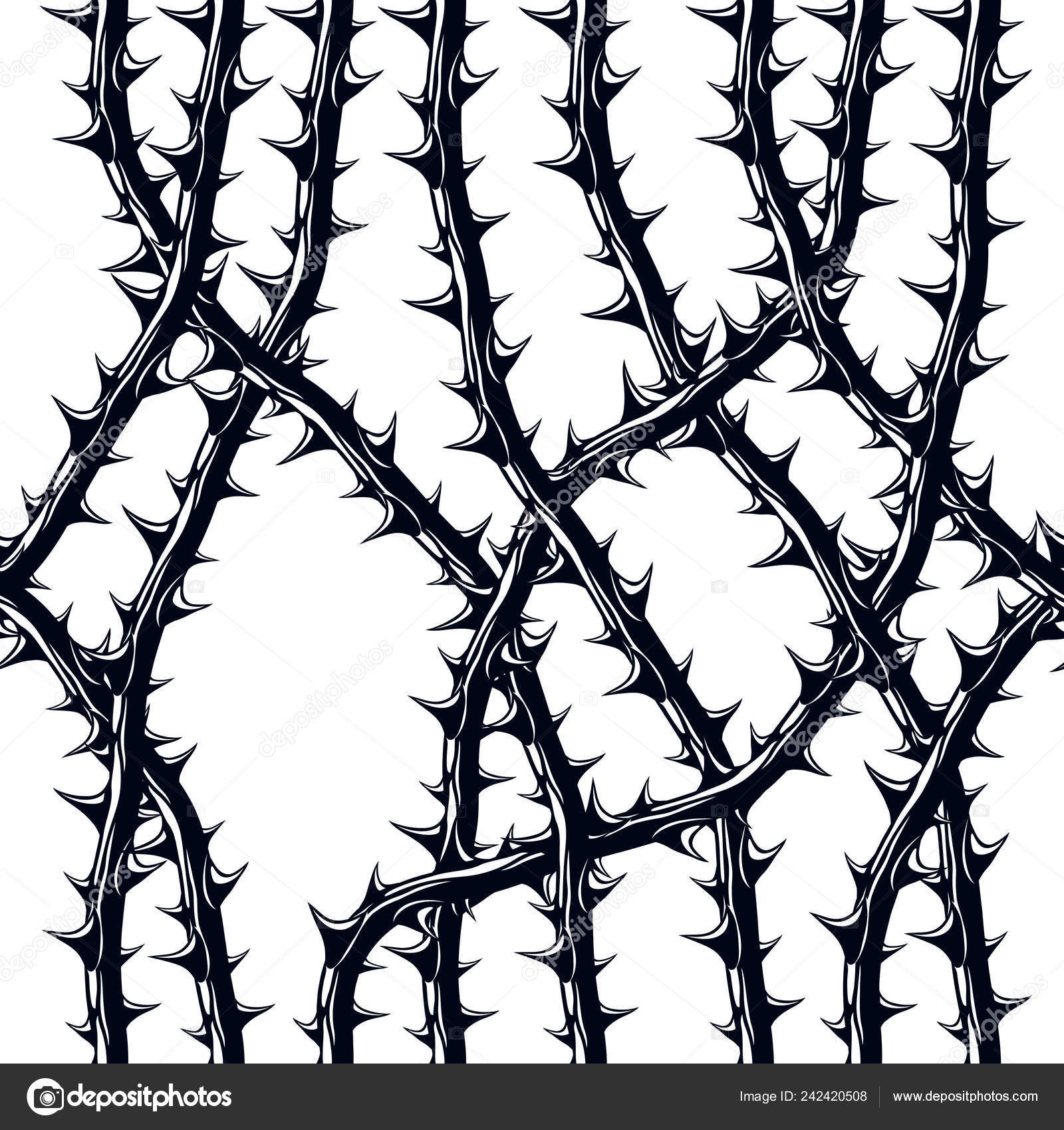 Horror Style Horrible Seamless Pattern Vector Background Blackthorn ...