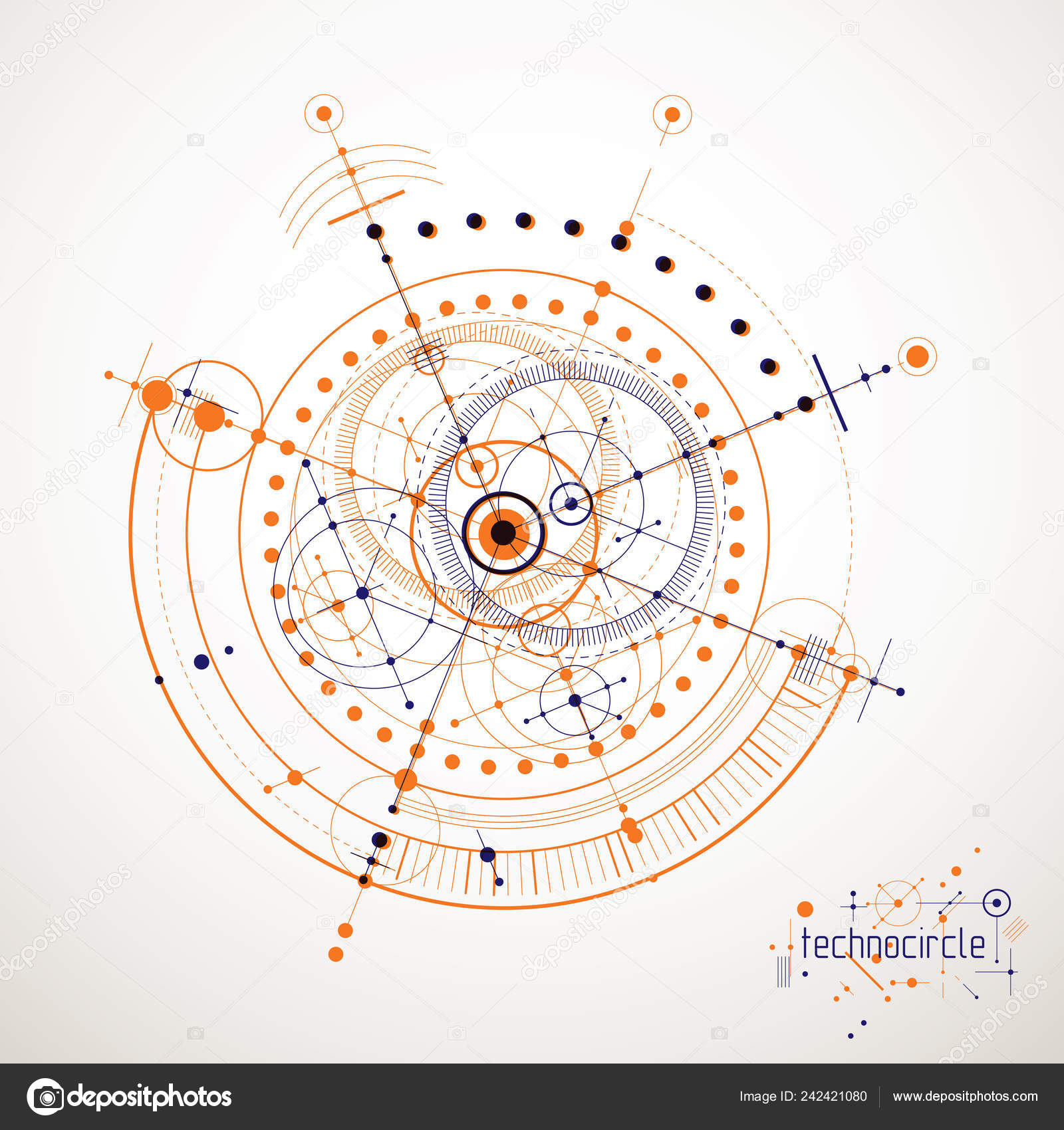 Futuristic Abstract Vector Technology Background Mechanical Engineering ...