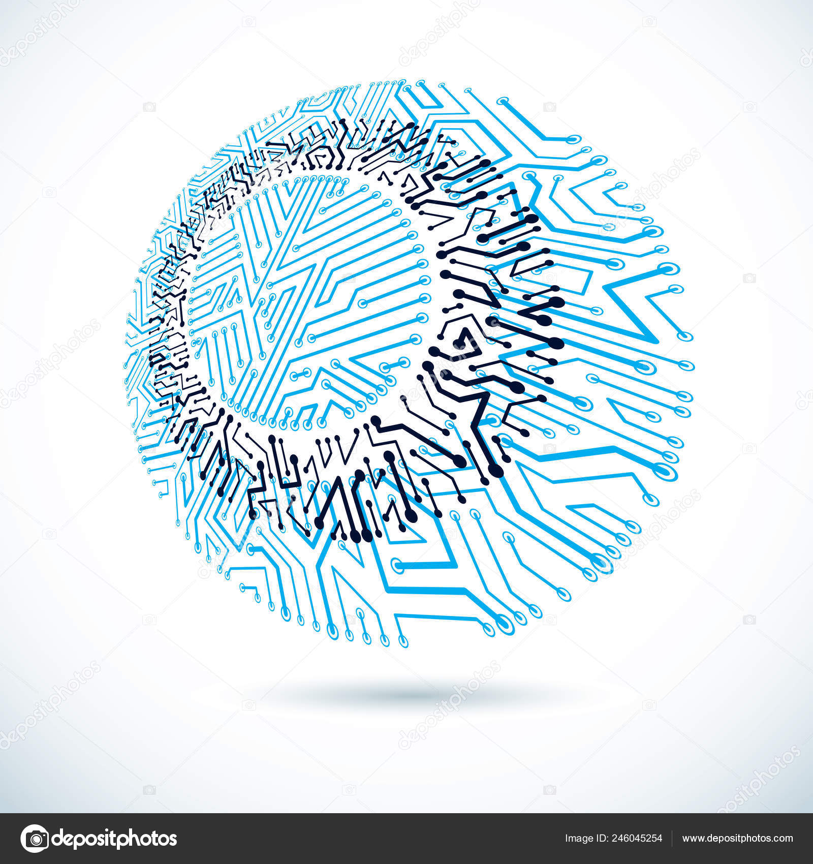 Vector Technology Cpu Design Circular Microprocessor Scheme Computer Circuit Board Stock Vector ...