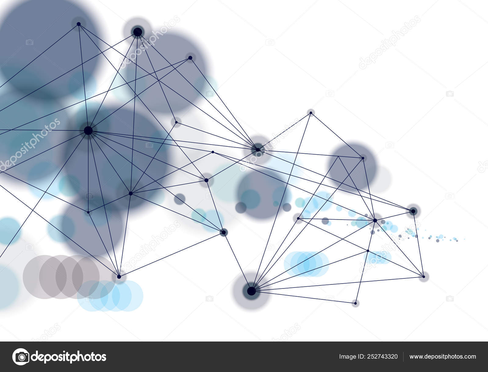 Connected 3d mesh technology and science background. With blurre Stock ...