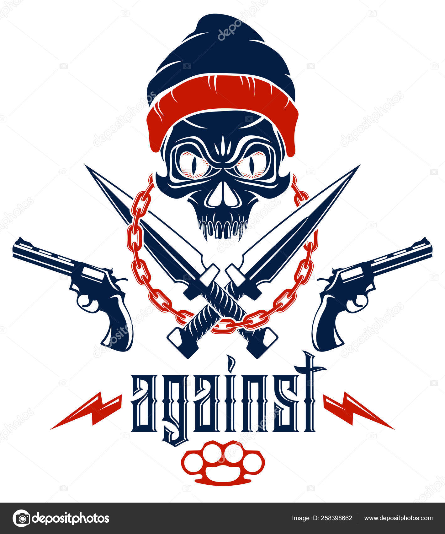 Cool Skull Logos With Guns