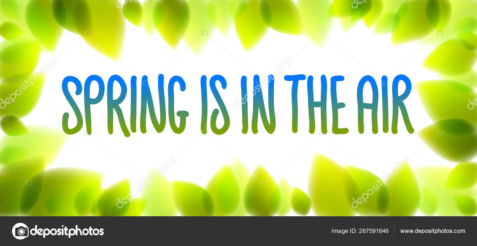 Spring Air Words Hand Written Fresh Green Leaves Blurred Background ...