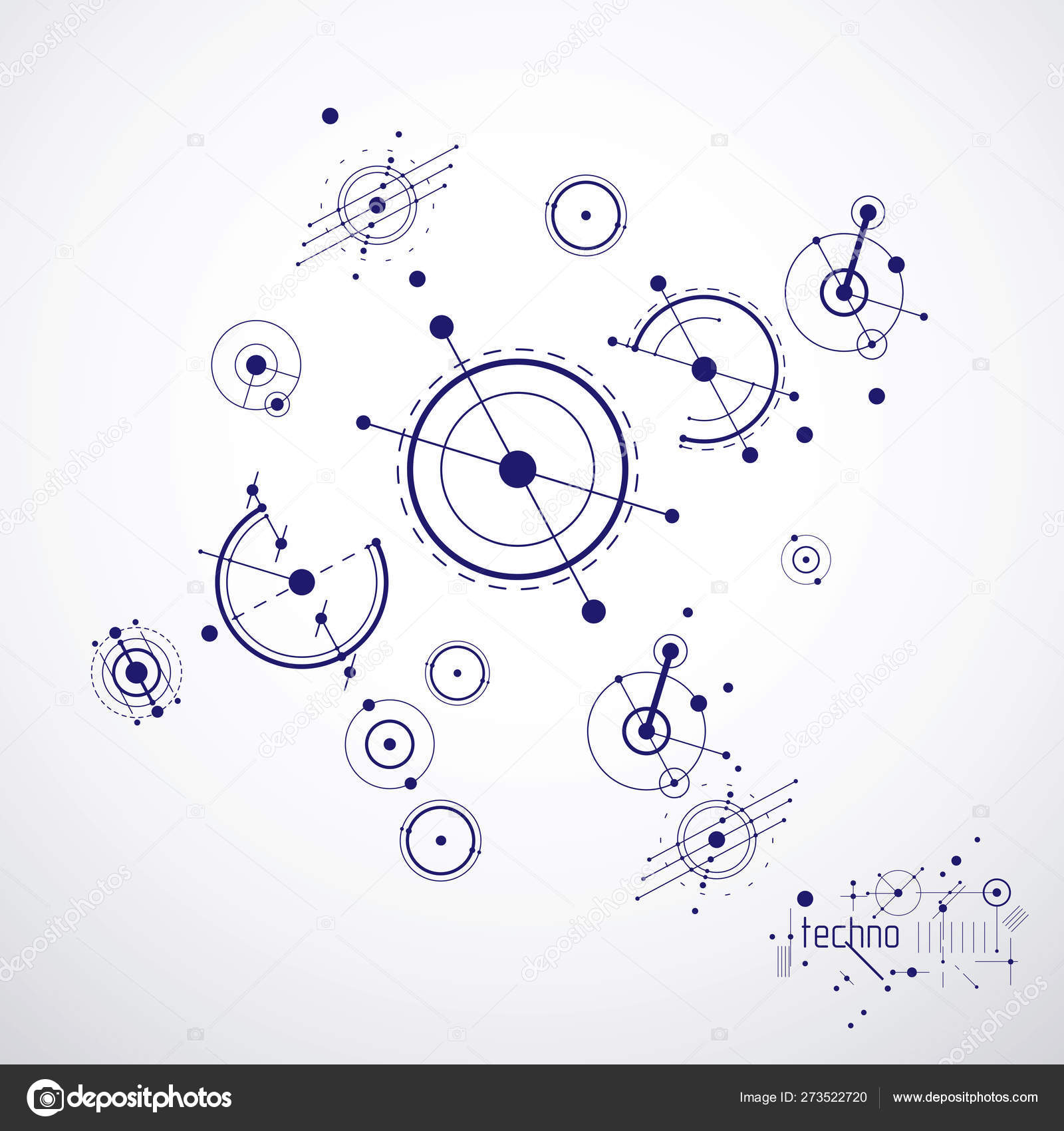 Engineering technology vector wallpaper made with circles and li Stock ...