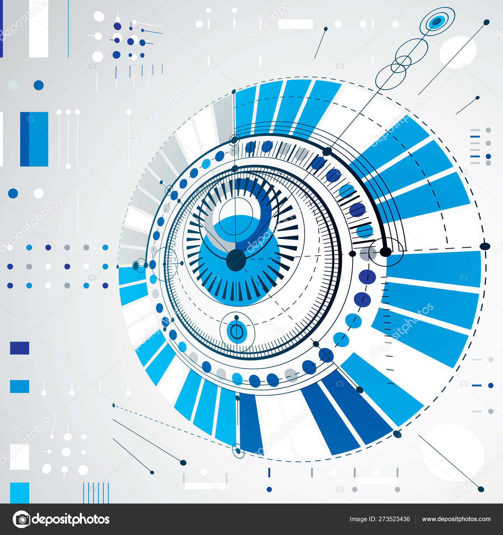 Dimensional abstract circular mechanical scheme, 3d technologica Stock Vector Image by ...