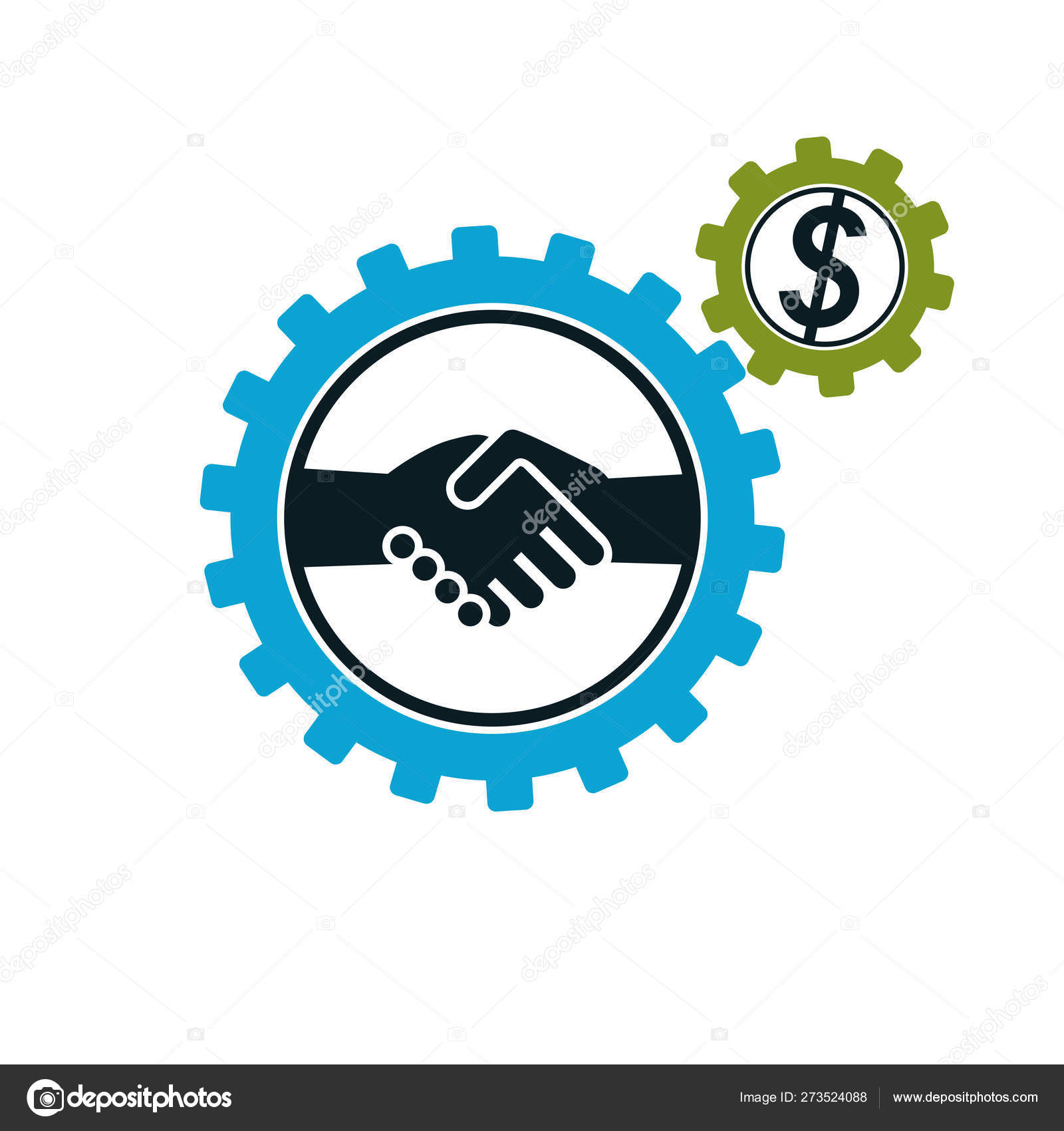 Successful Business creative logo, handshake deal sign, vector c Stock ...