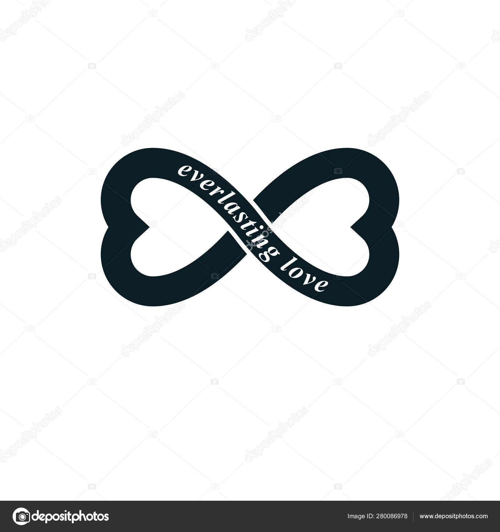 Infinite Love concept, vector symbol created with infinity sign Stock ...