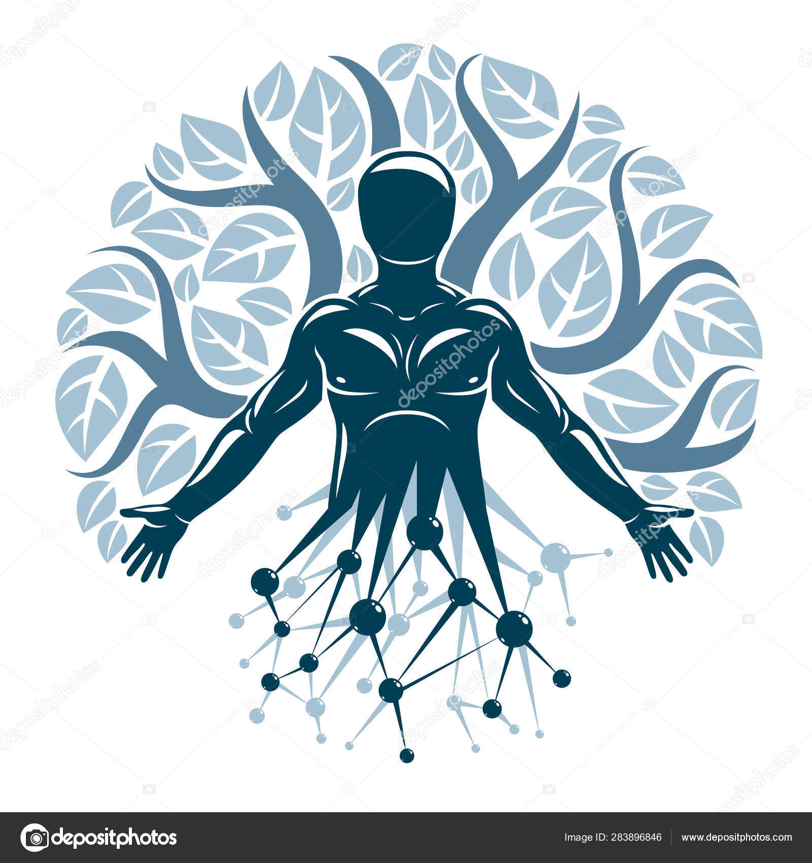 Vector individual, mystic character made with wireframe mesh con Stock ...