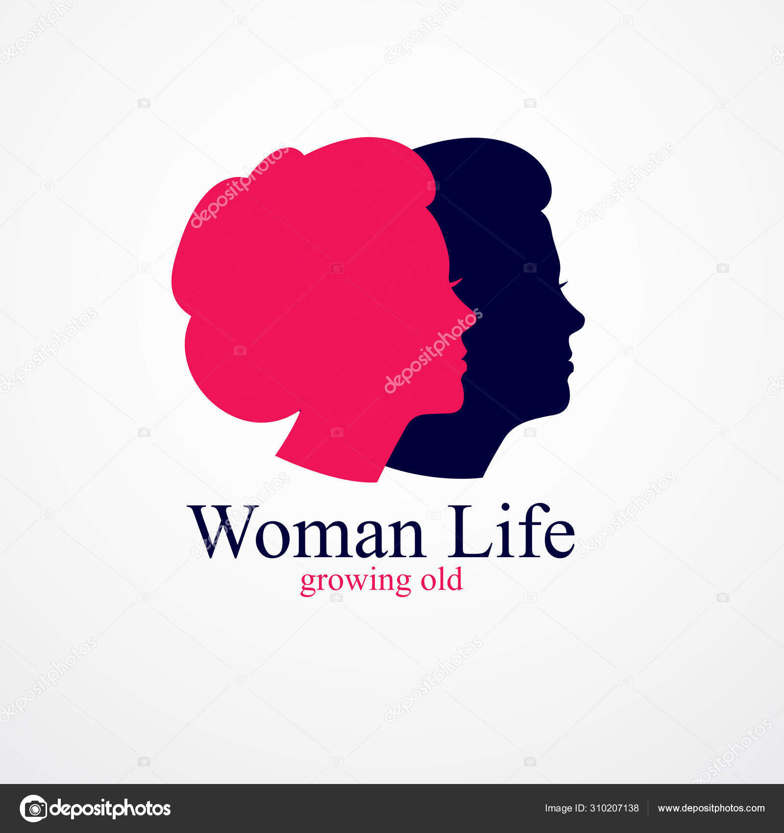 Woman getting old age years conceptual illustration, from woman Stock ...