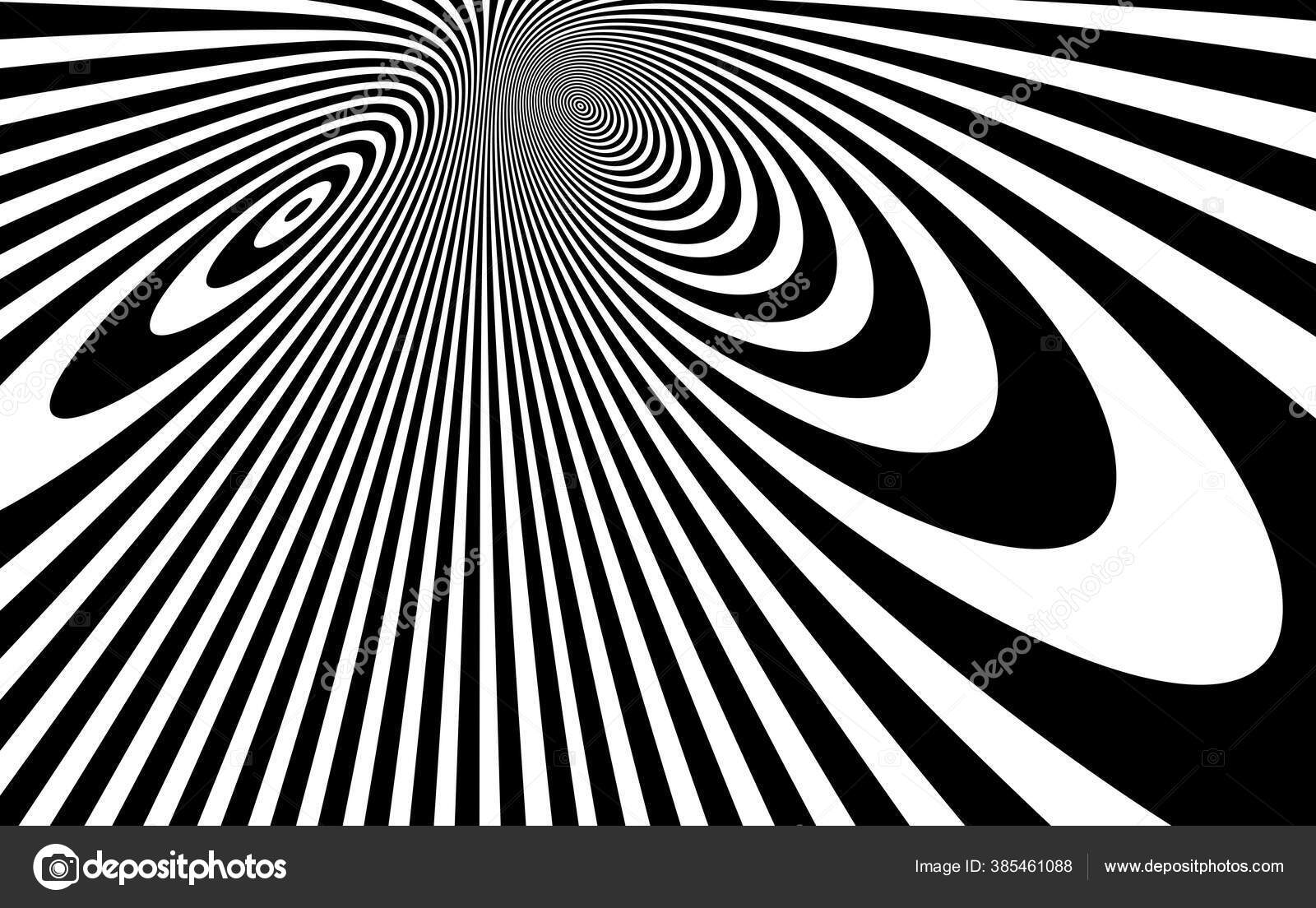 Art Distorted Perspective Black White Lines Motion Abstract Vector ...