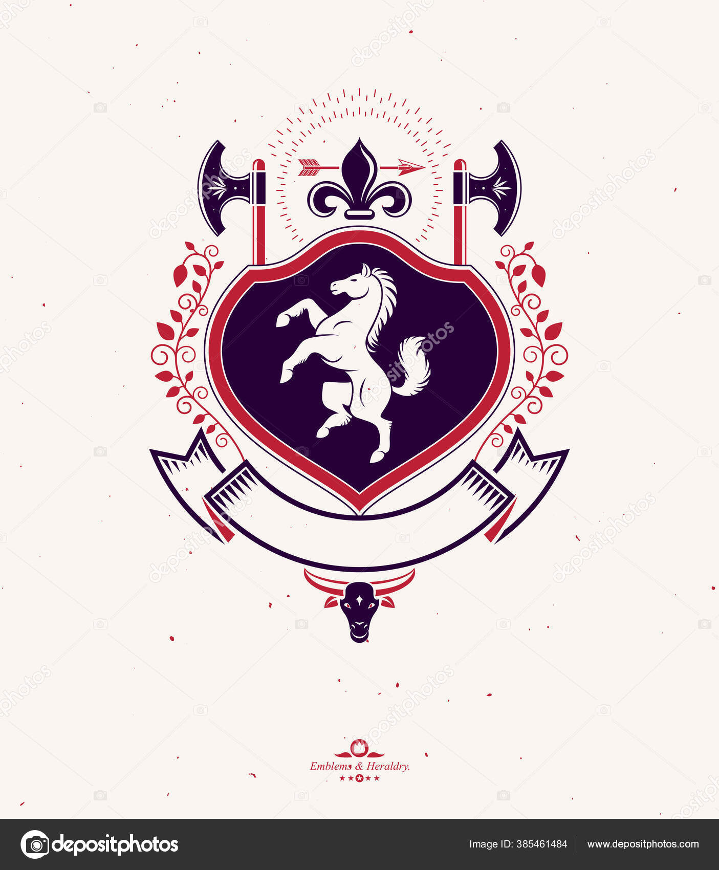 Heraldic Signs Vector Vintage Elements Stock Vector by ©Ostapius 385461484