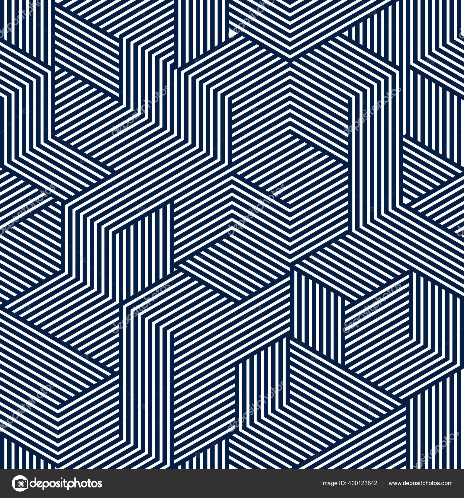 Seamless Isometric Lines Geometric Pattern Cubes Vector Tiling ...