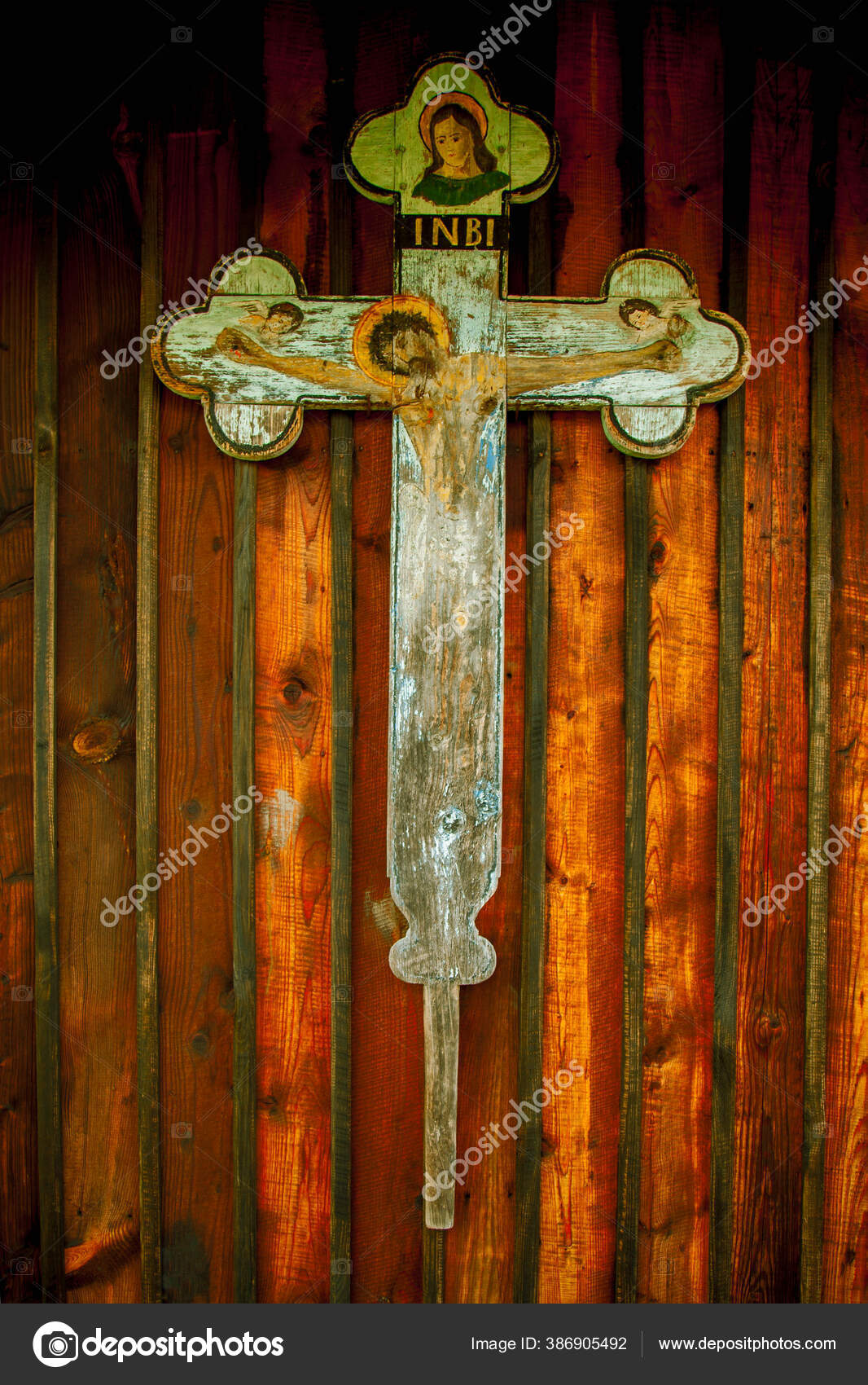 Very Ancient Wooden Destroyed Statue Crucifixion Jesus Christ Vertical ...