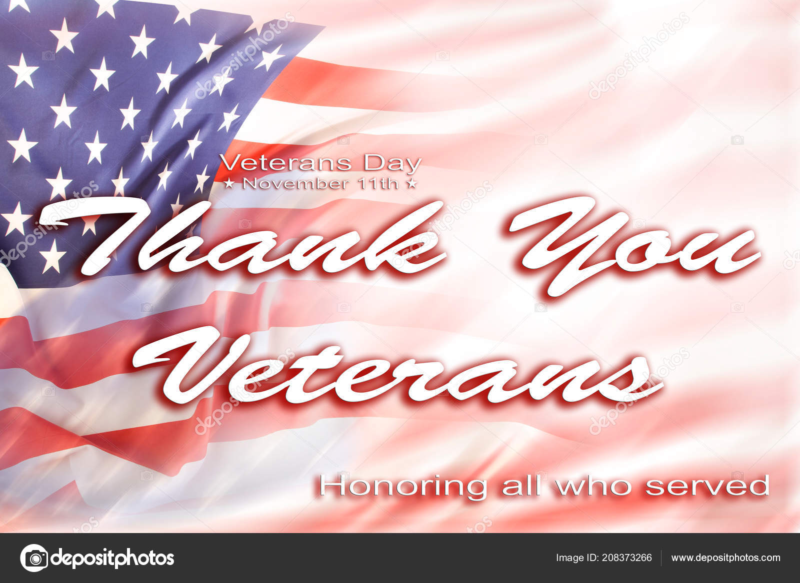 American Flag Veterans Day Message — Stock Photo © stillfx #208373266
