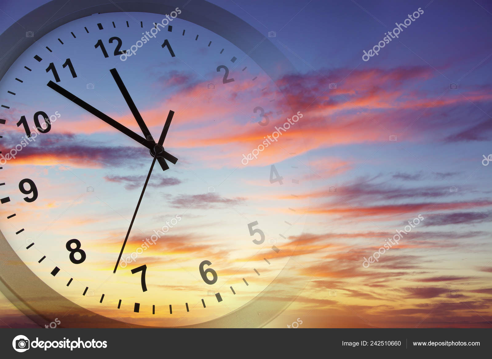 Clock Face Bright Sky Time Passing — Stock Photo © stillfx #242510660