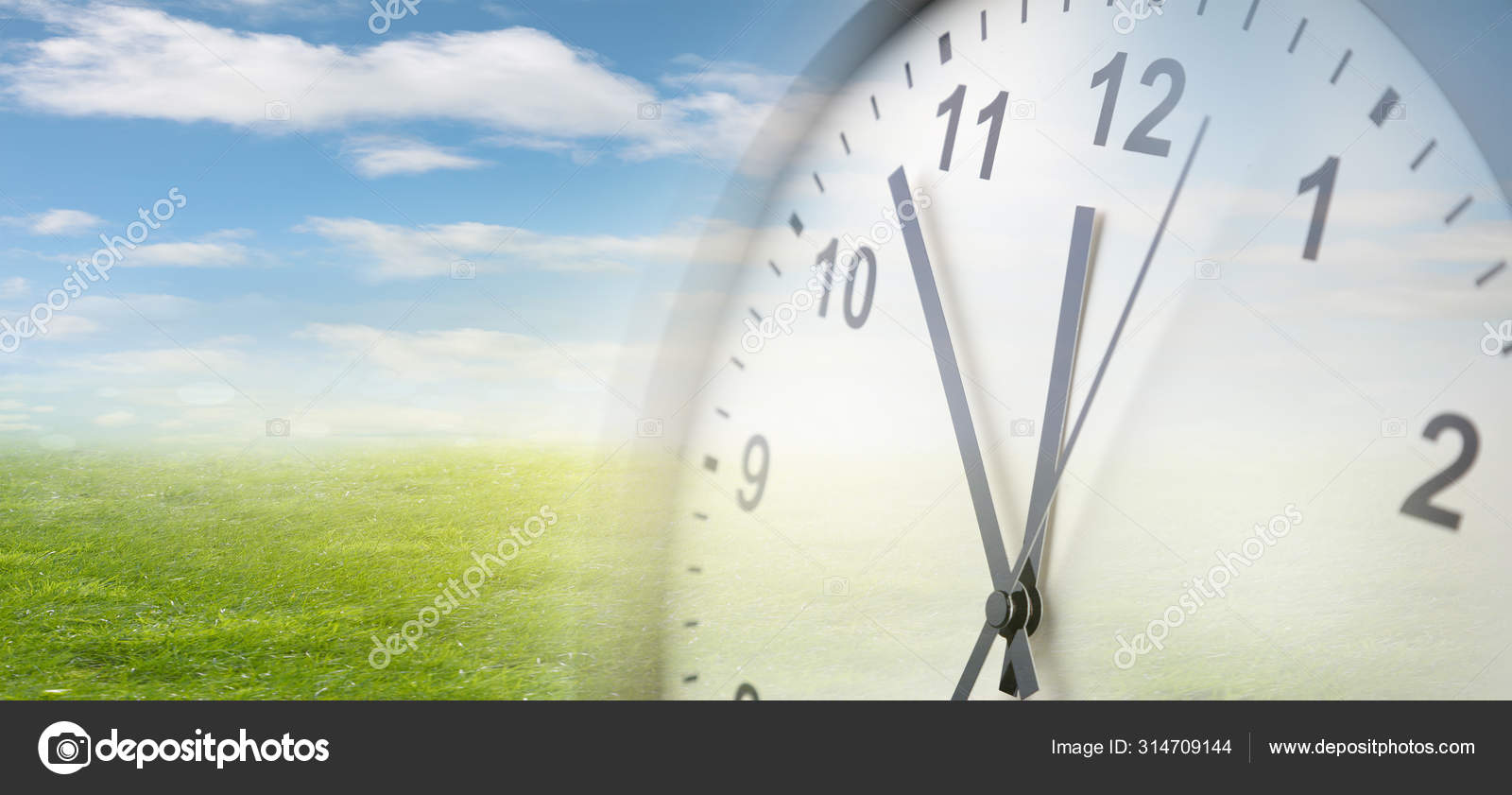 Clock in spring scene Stock Photo by ©stillfx 314709144