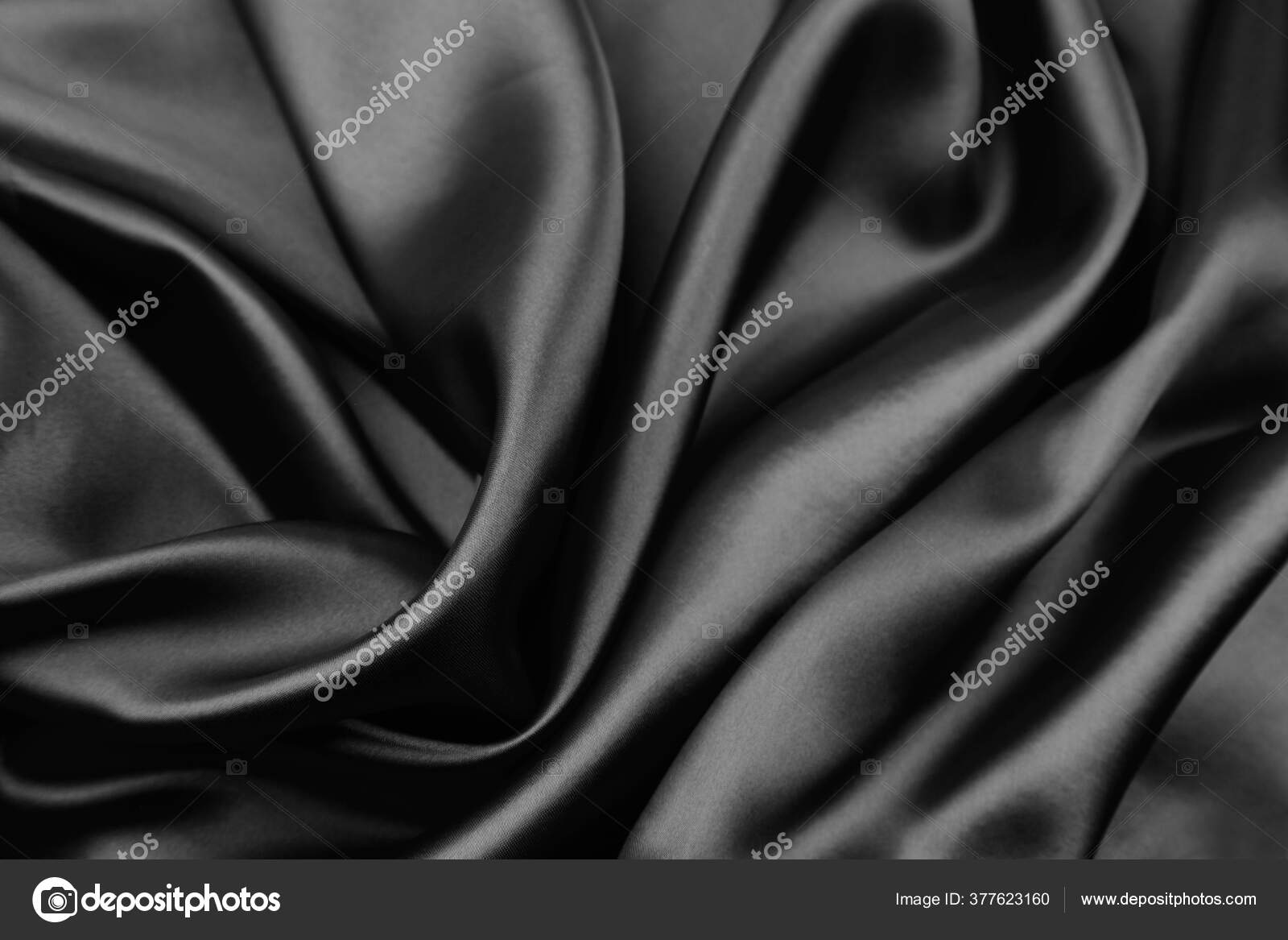 Closeup Rippled Black Silk Fabric Stock Photo by ©stillfx 377623160