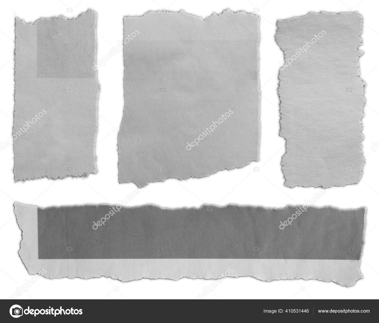 Four Pieces Torn Paper Plain Background Stock Photo by ©stillfx 410531446