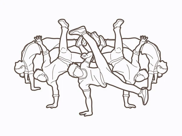 Dancer Dancing People Group People Dancing Action Designed Line Square ...