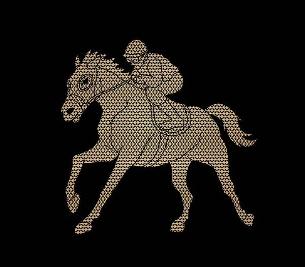 Horse Racing Jockey Riding Horse Design Using Outline Graphic Vector ...