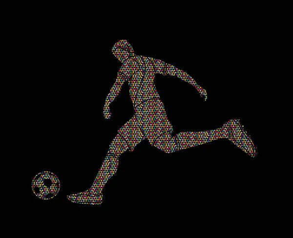 Soccer Player Kicking Ball Goalkeeper Standing Action Designed Using ...