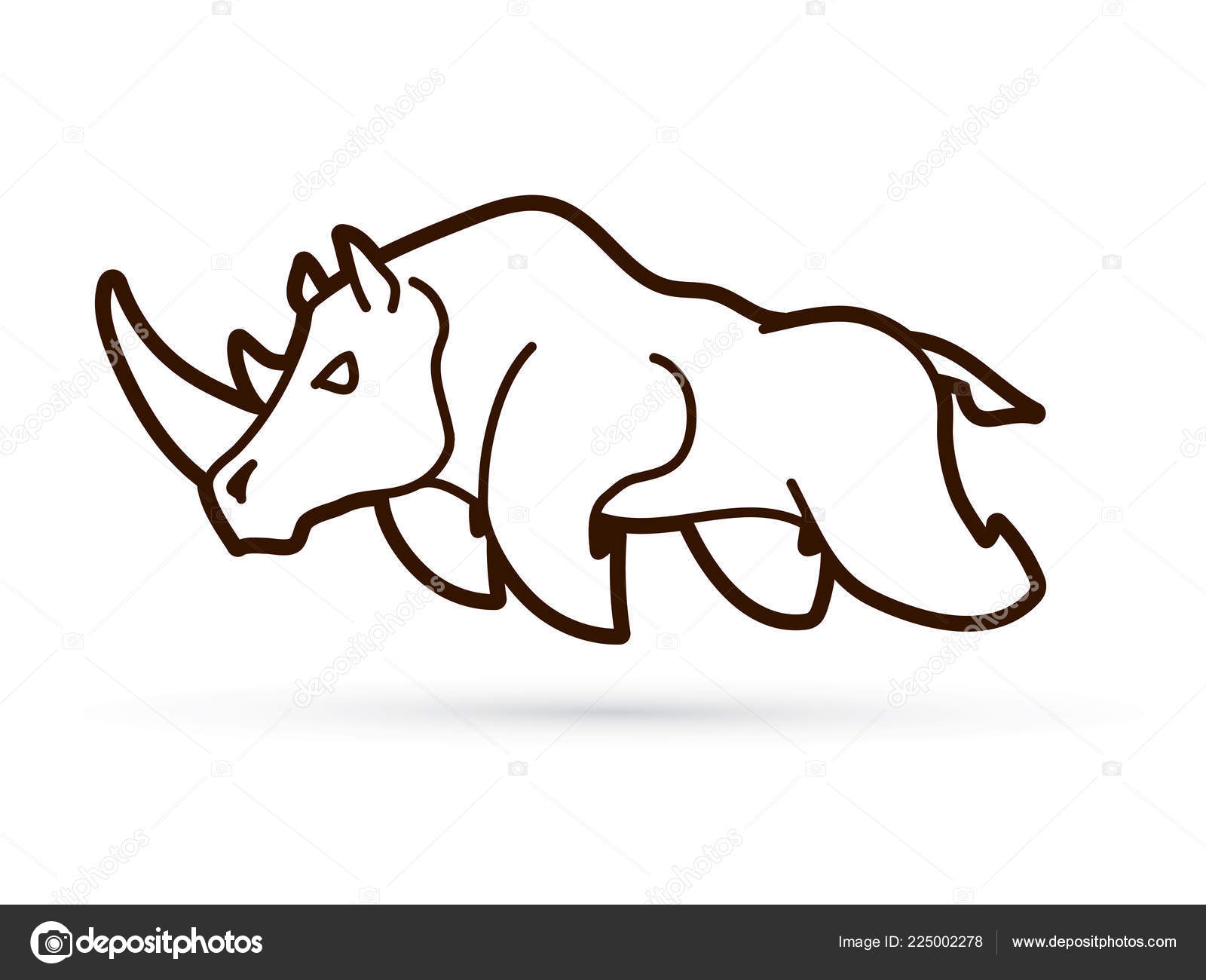 Angry Rhino Head Drawing