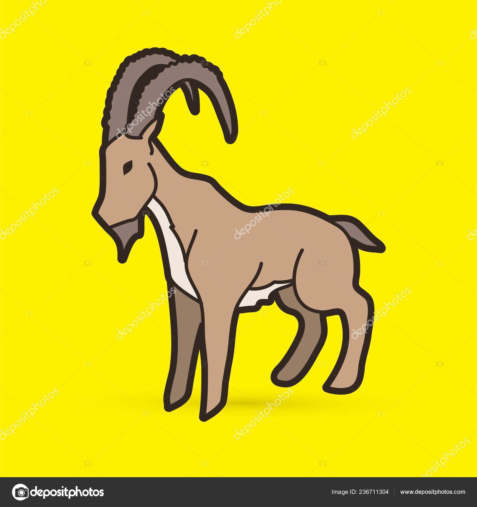 Ibex Standing Graphic Vector Stock Illustration by ©sila5775 #236711304
