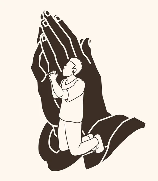 Boy Prayer Christian Praying Graphic Vector Stock Vector Image by ...
