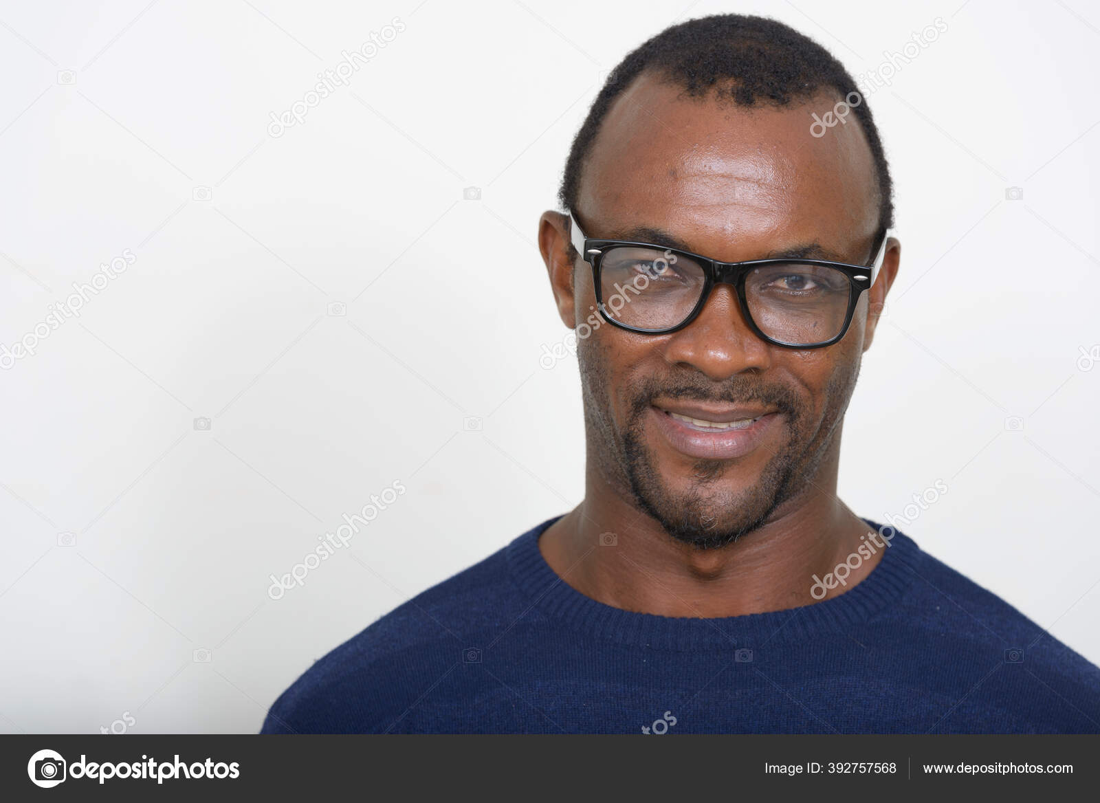 Studio Shot Handsome Bearded African Man White Background Stock Photo ...