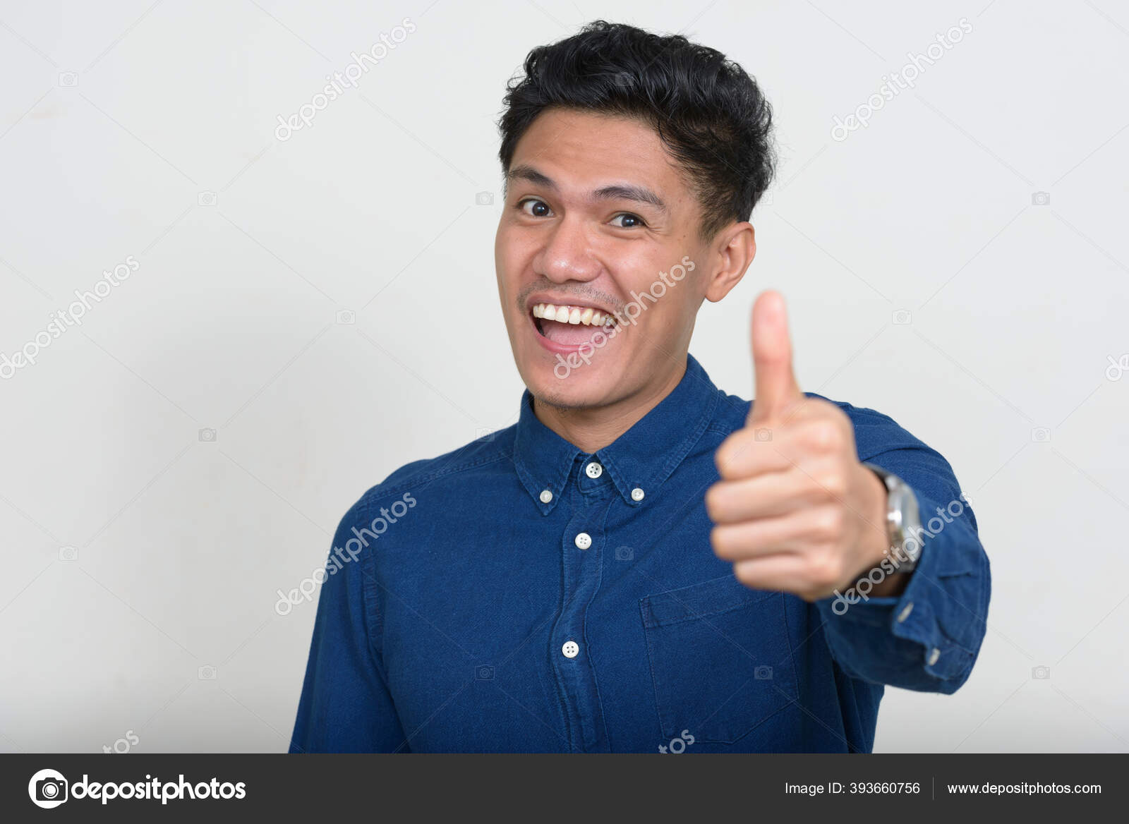 Studio Shot Handsome Filipino Businessman White Background — Stock ...