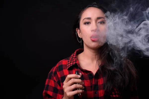 Portrait Young Beautiful Filipino Woman Vaping Home Outdoors Stock ...