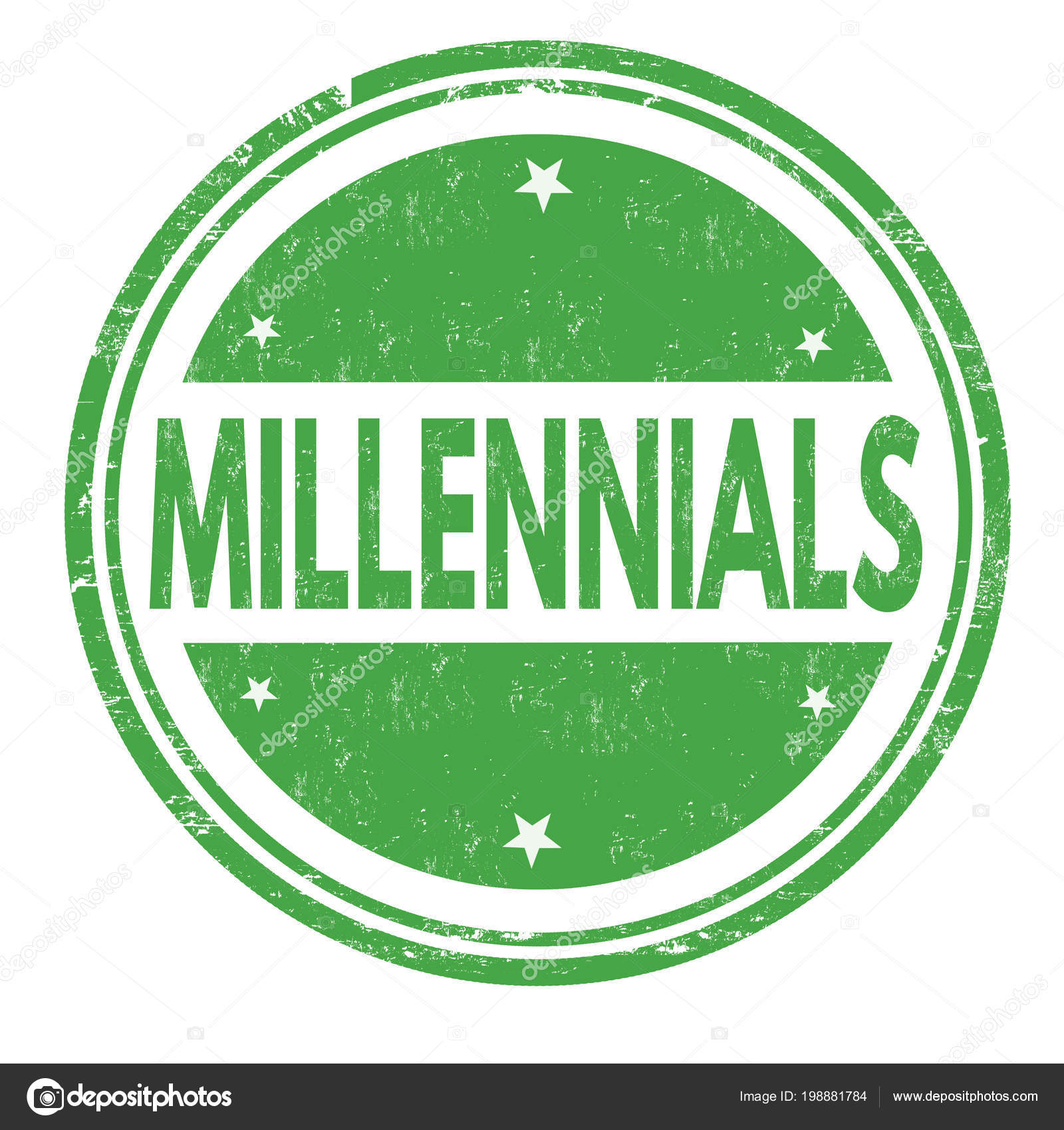 Millennials Grunge Rubber Stamp White Background Vector Illustration ...