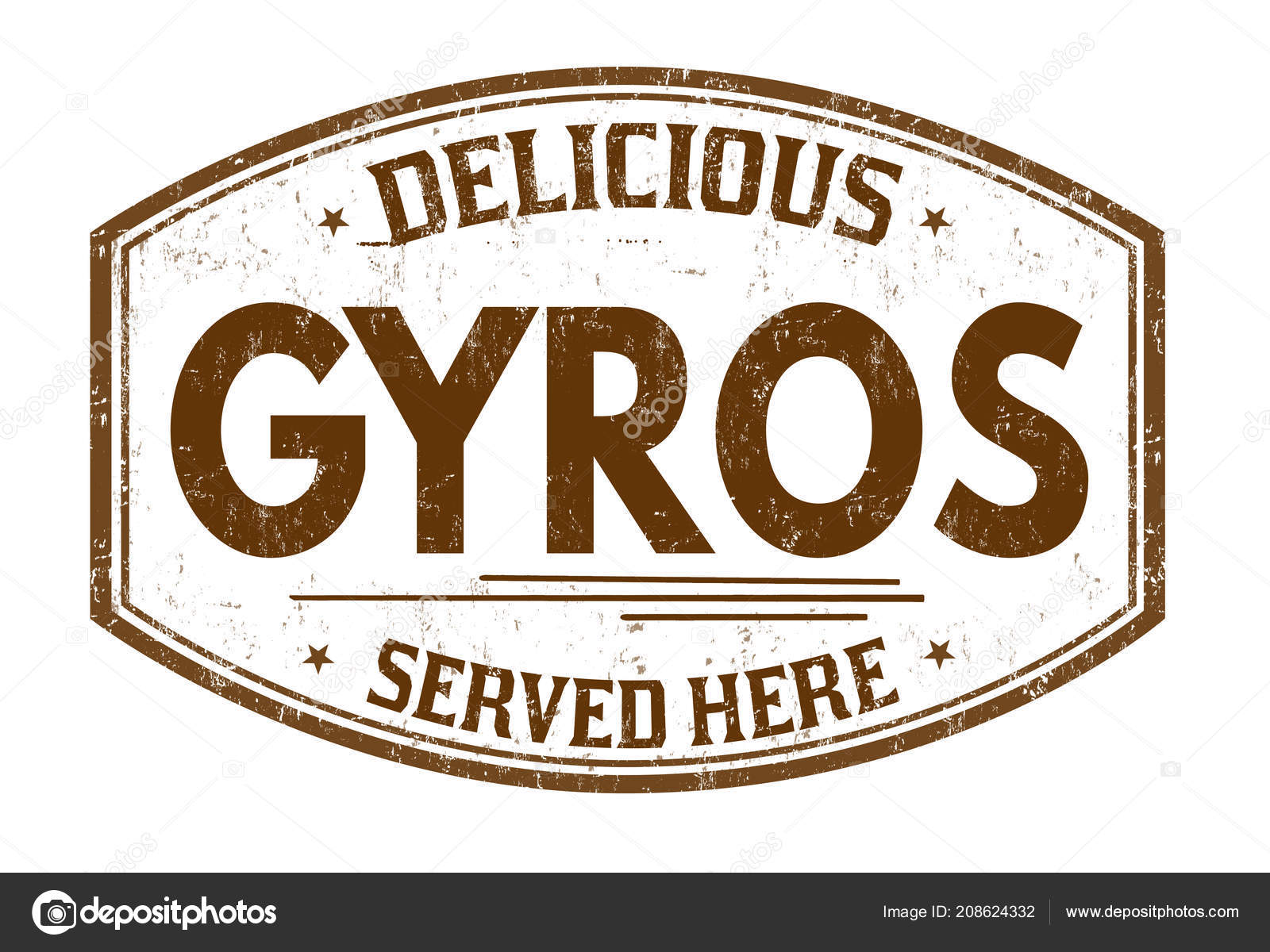 Gyros Sign Stamp White Background Vector Illustration Stock Vector by ...
