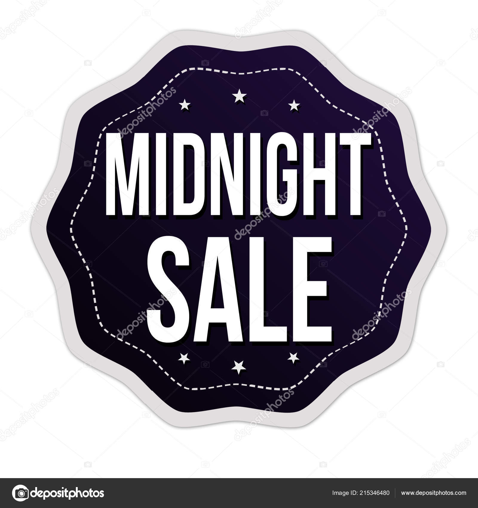 Midnight Sale Sign Stamp White Background Vector Illustration Stock ...