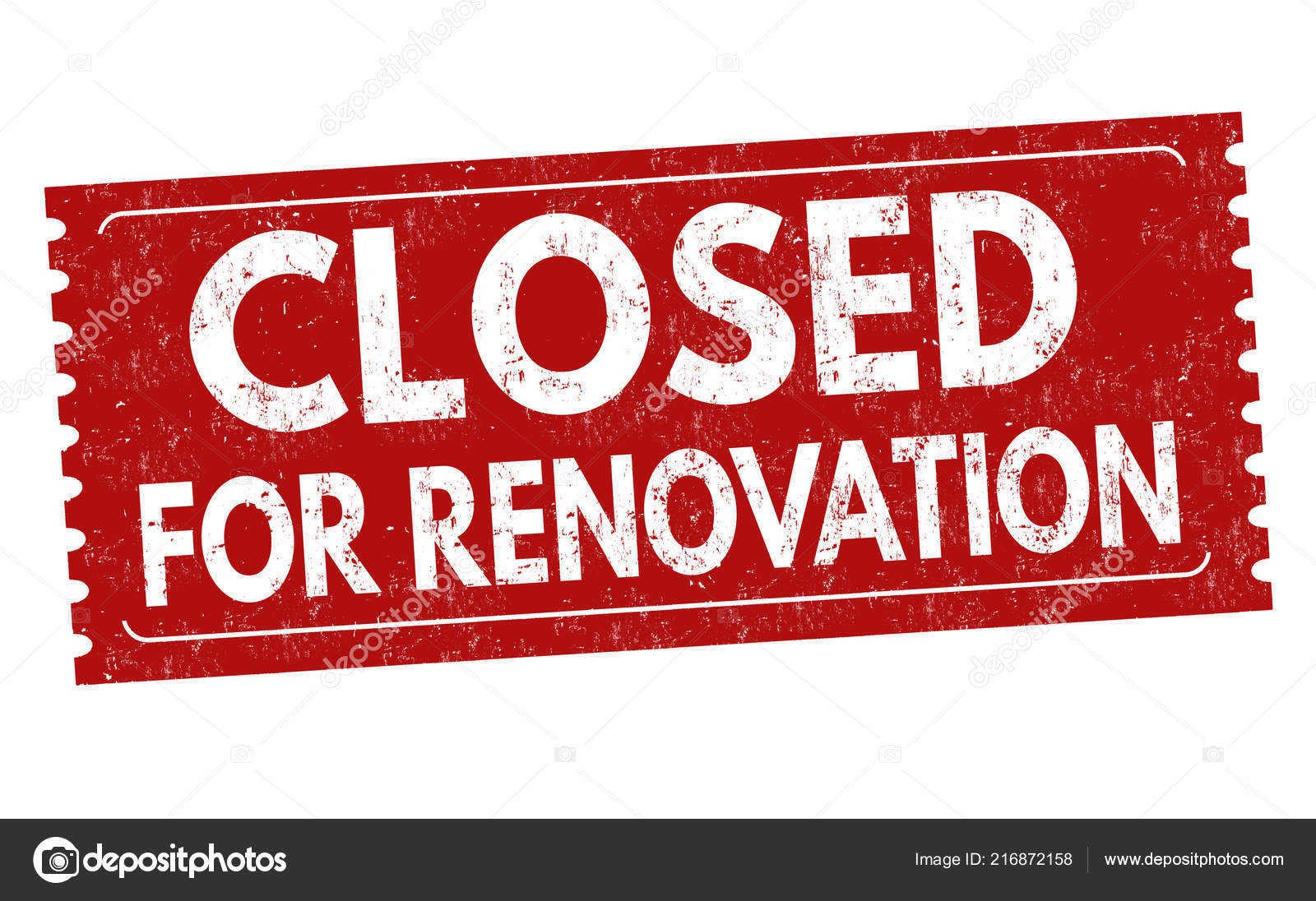 Closed Renovation Sign Stamp White Background Vector Illustration Stock ...