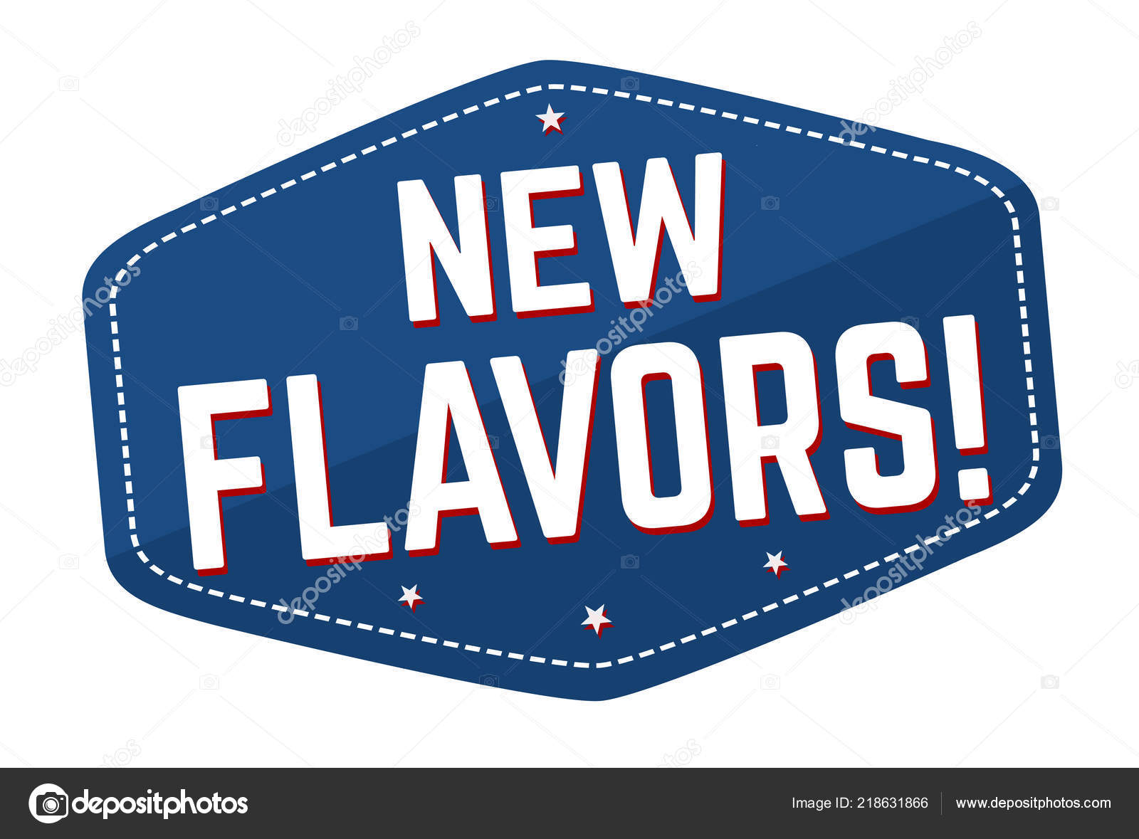 New Flavors Label Sticker White Background Vector Illustration Stock ...