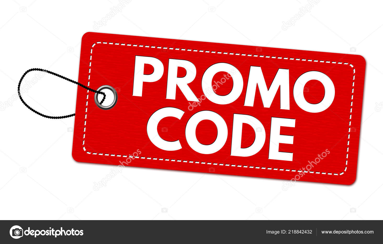 Promo Code Label Price Tag White Background Vector Illustration Stock ...