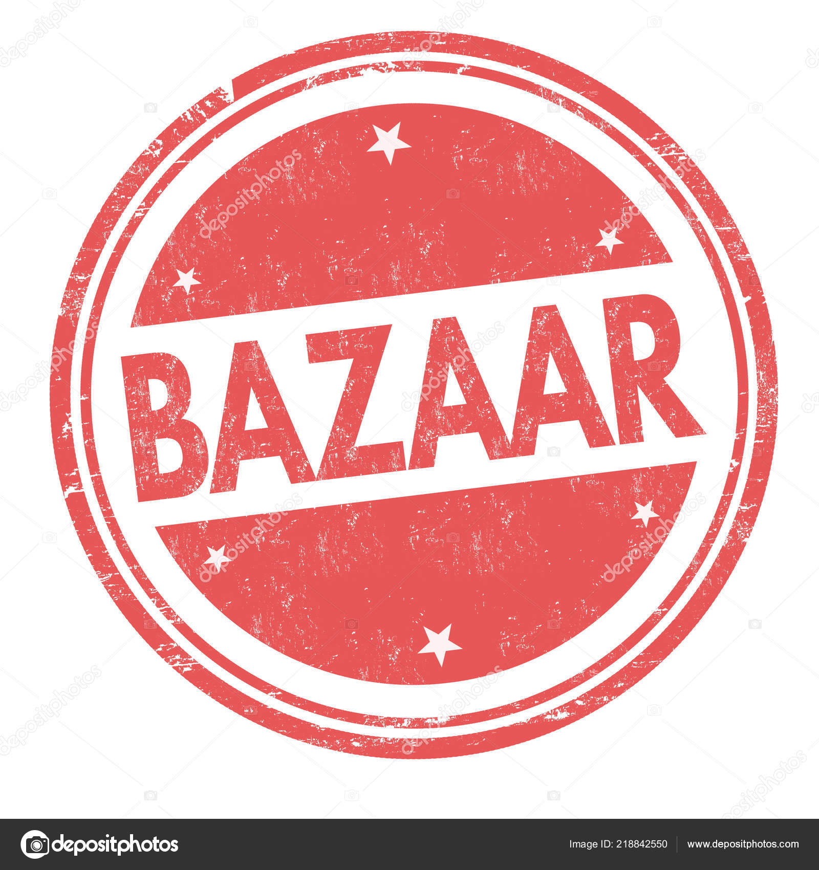 Bazaar Sign Stamp White Background Vector Illustration Stock Vector ...