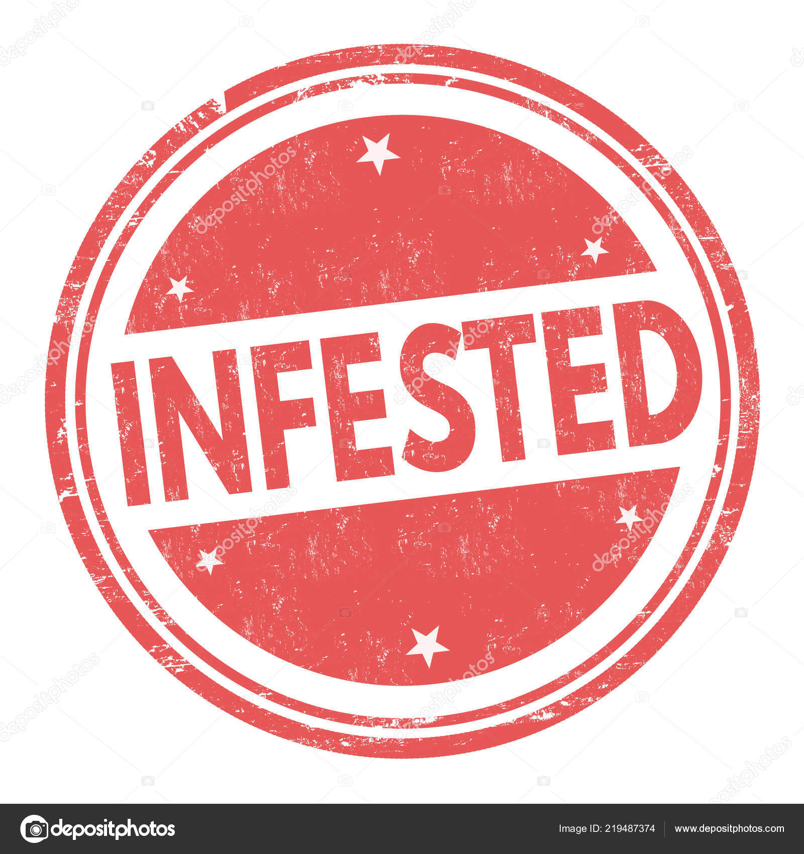 Infested Sign Stamp White Background Vector Illustration Stock Vector ...