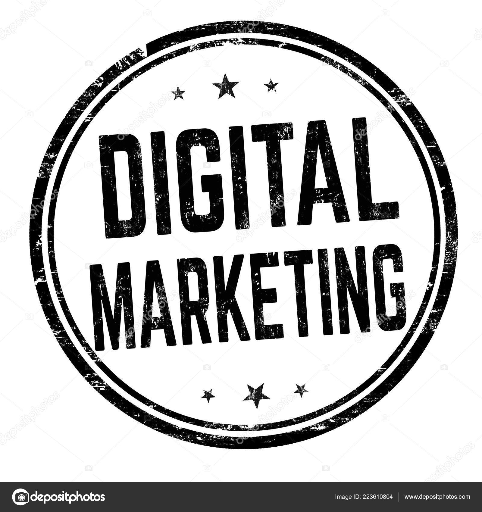 Digital Marketing Sign Stamp White Background Vector Illustration Stock ...