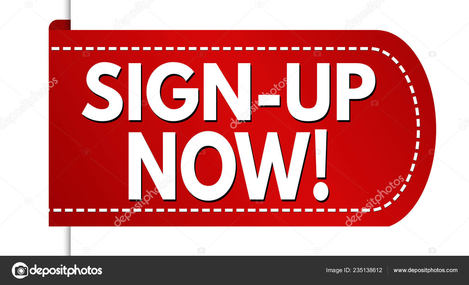 Sign Now Banner Design White Background Vector Illustration Stock ...