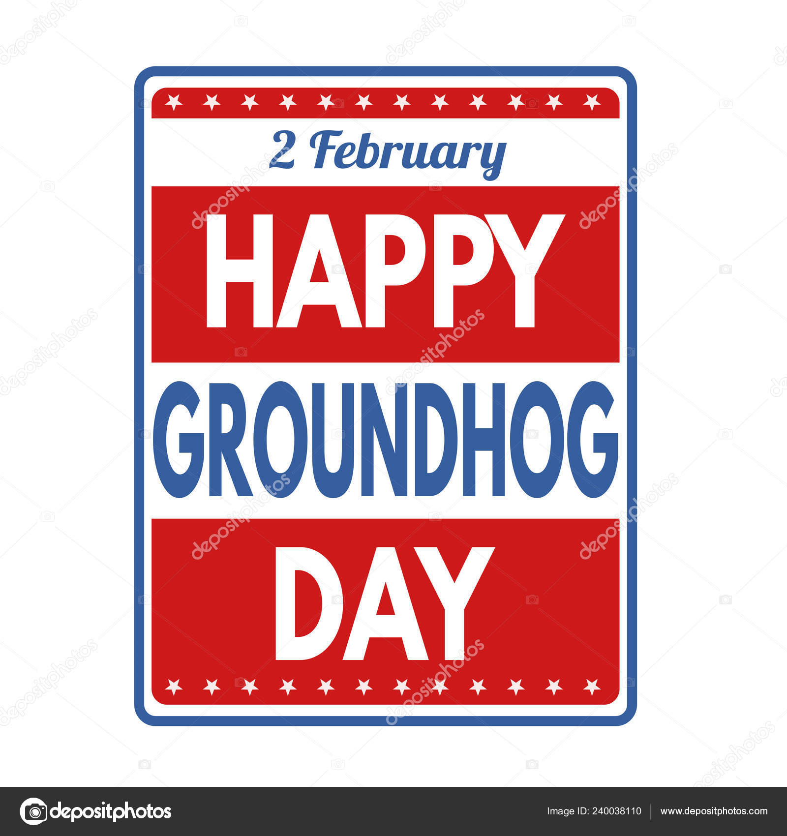 Happy Groundhog Day Sign Stamp White Background Vector Illustration ...